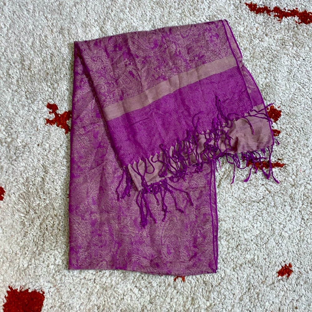 Pashmina Scarf- 70% Pashmina Cashmere- %30 Silk- Purp… - Gem